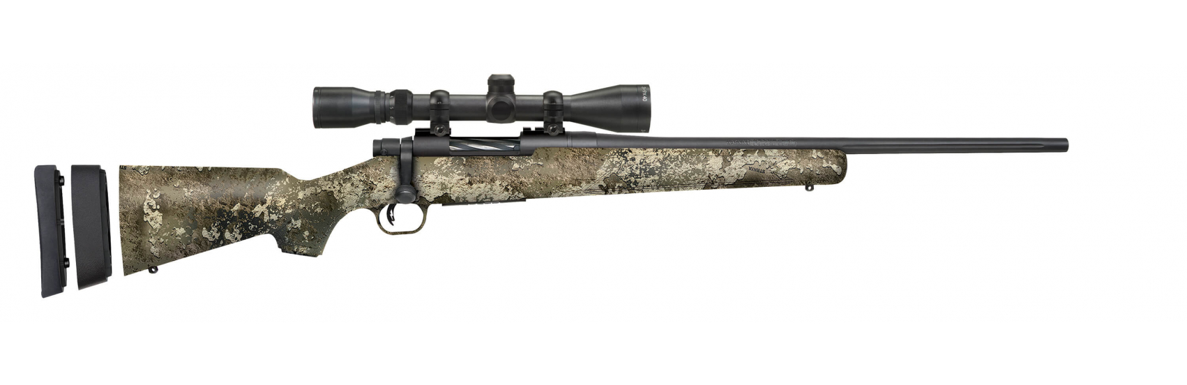 MOSSBERG PATRIOT SUPER BANTAM 6.5 CRD RFL CAMO SCOPE PKG | Orion Wholesale