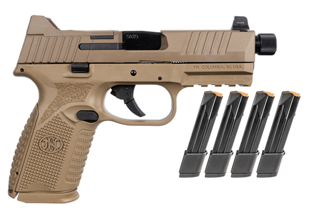 FN 509 M TACTICAL BUNDLE FDE 9MM 4.5" 1-15RD 4-24RD MAGS | Orion Wholesale