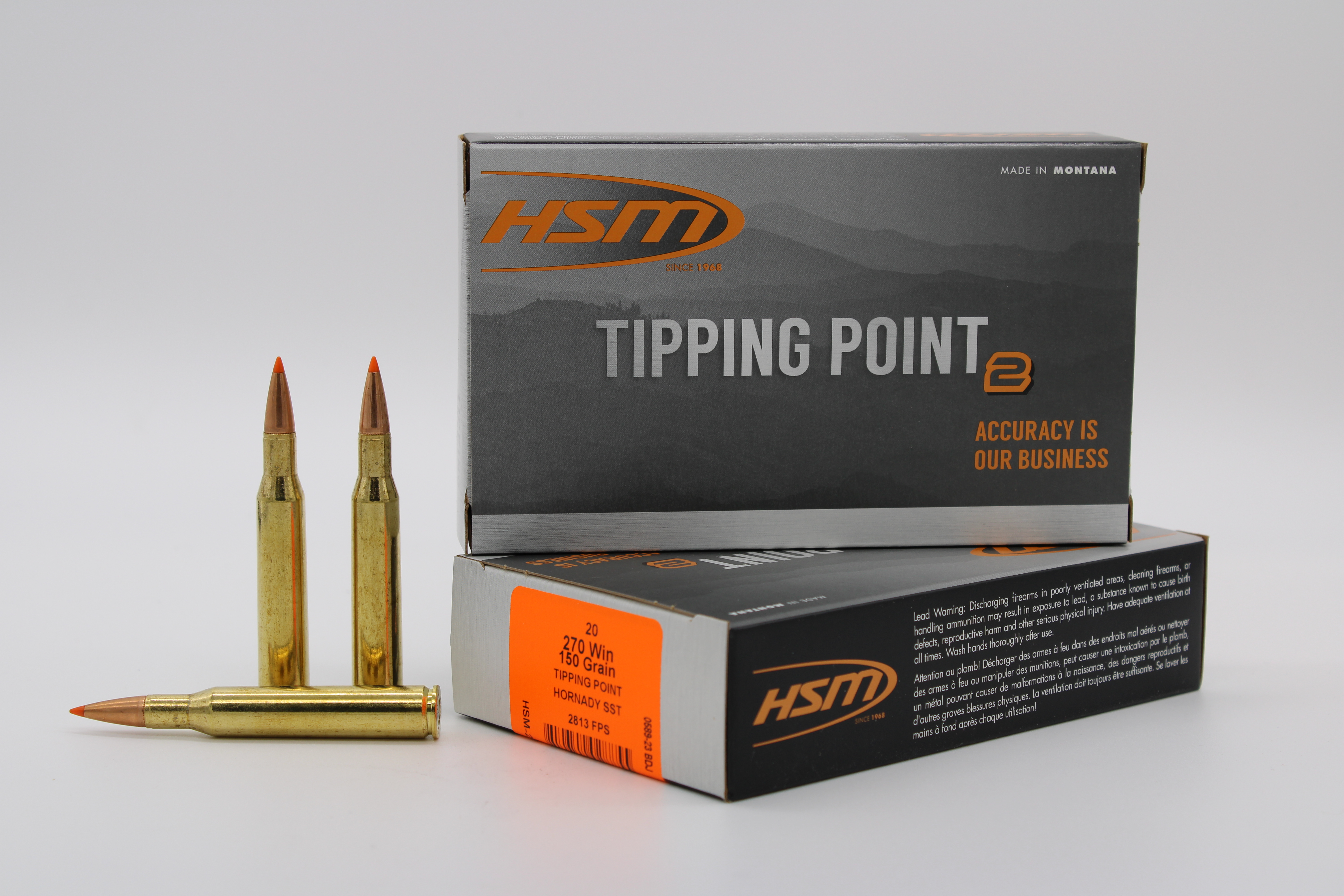 HSM AMMUNITION 270 WIN 150GR TIPPING PT 20RD BOX 20 BOXES PER CASE ...
