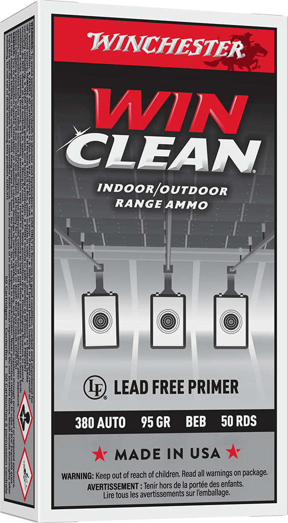 WINCHESTER SUPER X WINCLEAN TRGT 380ACP 95G FMJ 50RD BX 500RD CASE ...