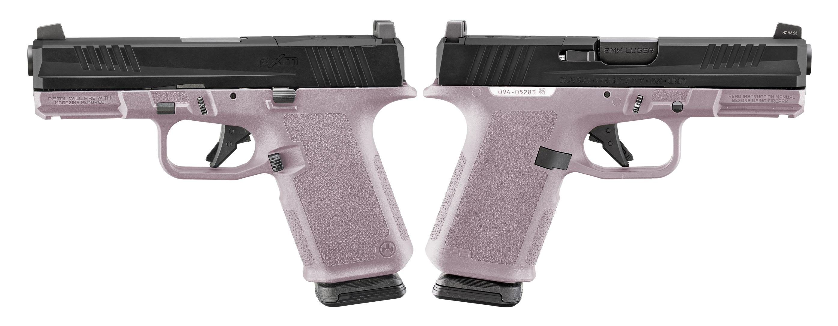 RUGER RXM 9MM PISTOL 4" BBL PINK CHAMPAGNE MAGPUL EHG, O.R. 2-15RD MAGS ...