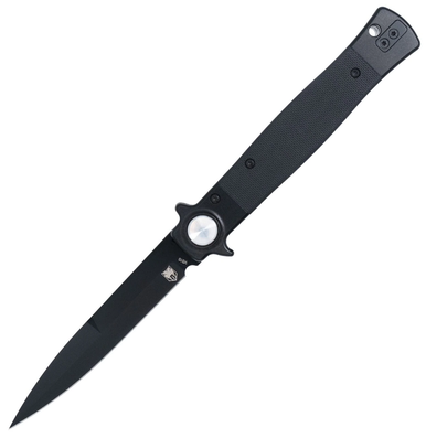 COBRATEC STILETTO BUTTON LOCK BLACK G10 BLACK BLADE | Orion Wholesale