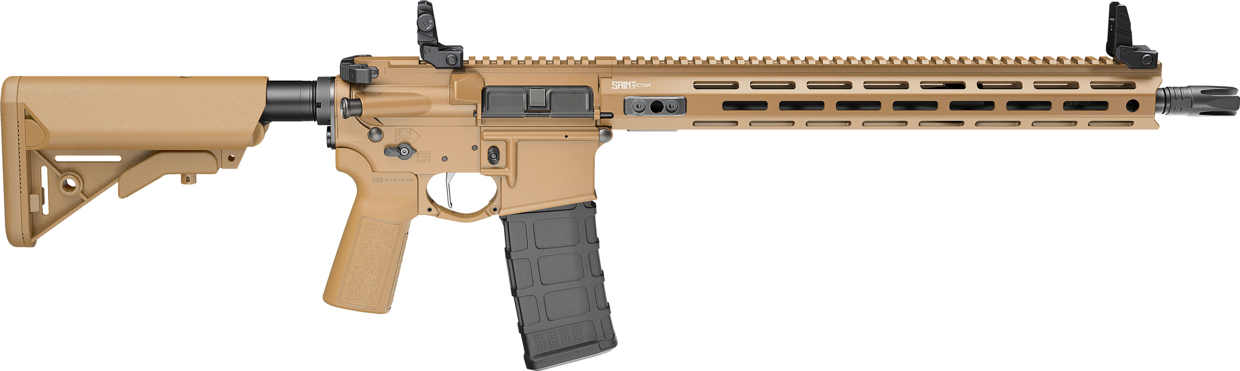 SPRINGFIELD ARMORY SAINT VICTOR V2 COYOTE BROWN 5.56 RIFLE 16" BBL, 1 ...