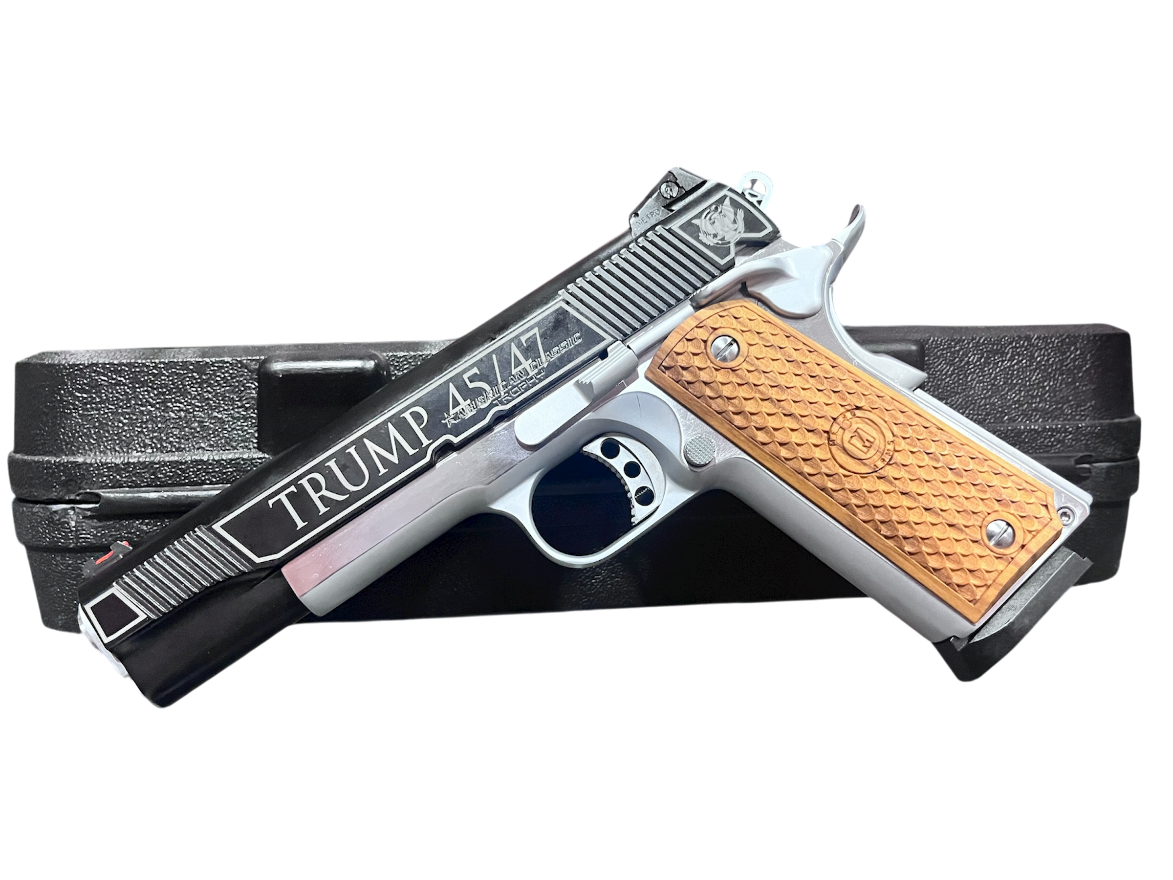 AMERICAN CLASSIC GOVERNMENT 1911 5" 9MM TRUMP 45/47 CHROME/BLACK 8RD ...