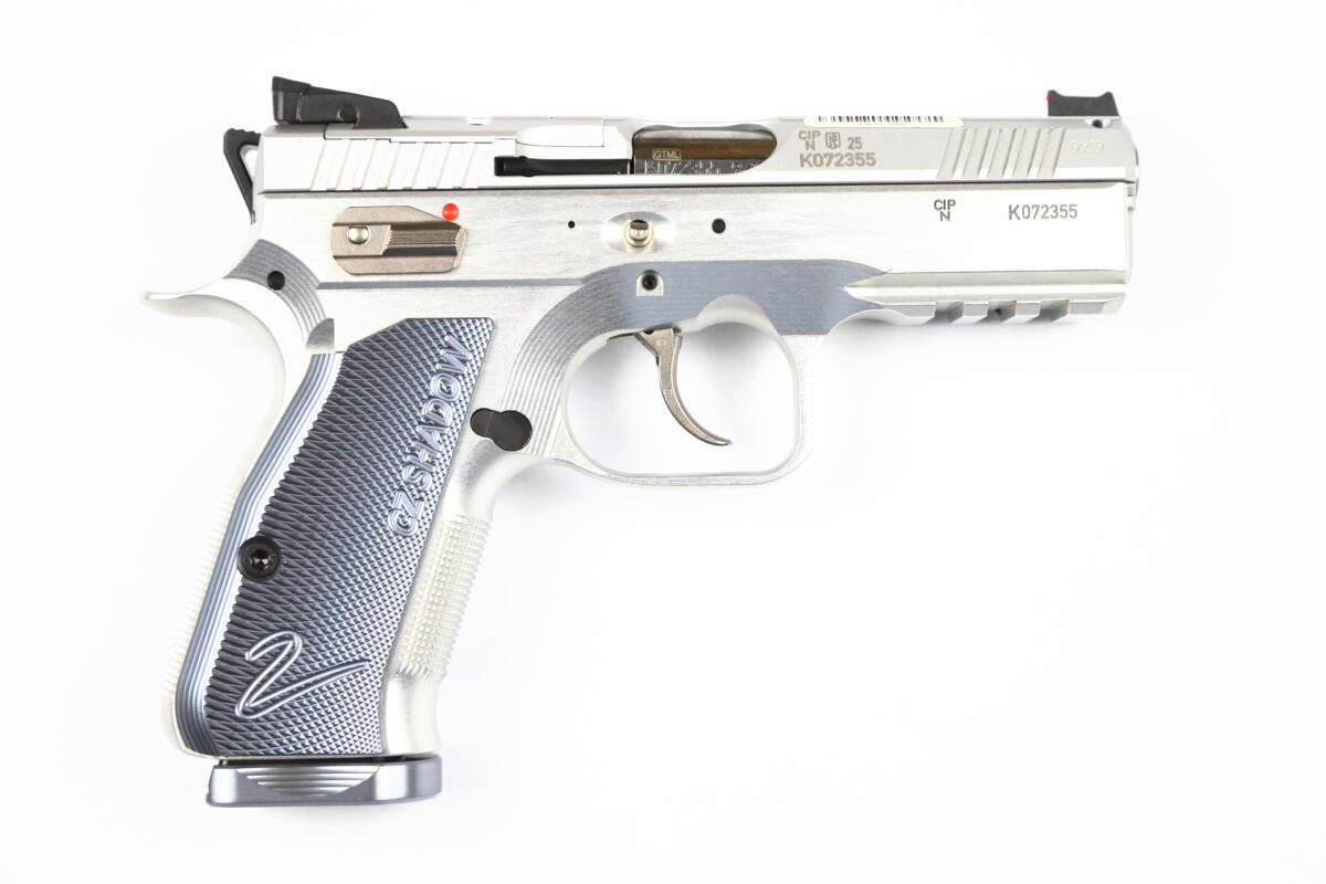 CZ SHADOW II COMPACT INDUSTRIAL SERIES 9MM PISTOL SILVER 4" 2-15RD MAGS ...